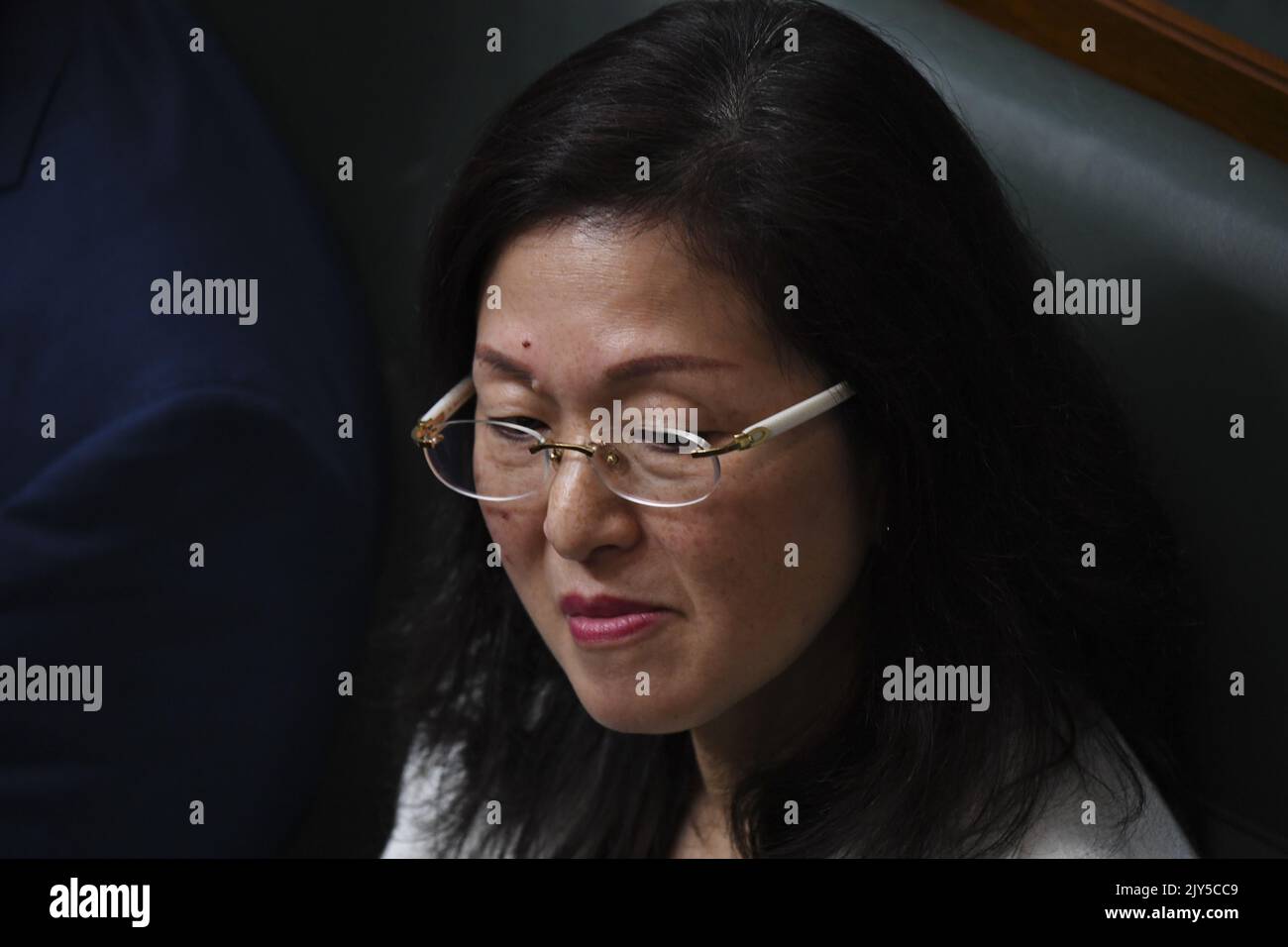 Liberal MP Gladys Liu reacts during House of Representatives Question ...