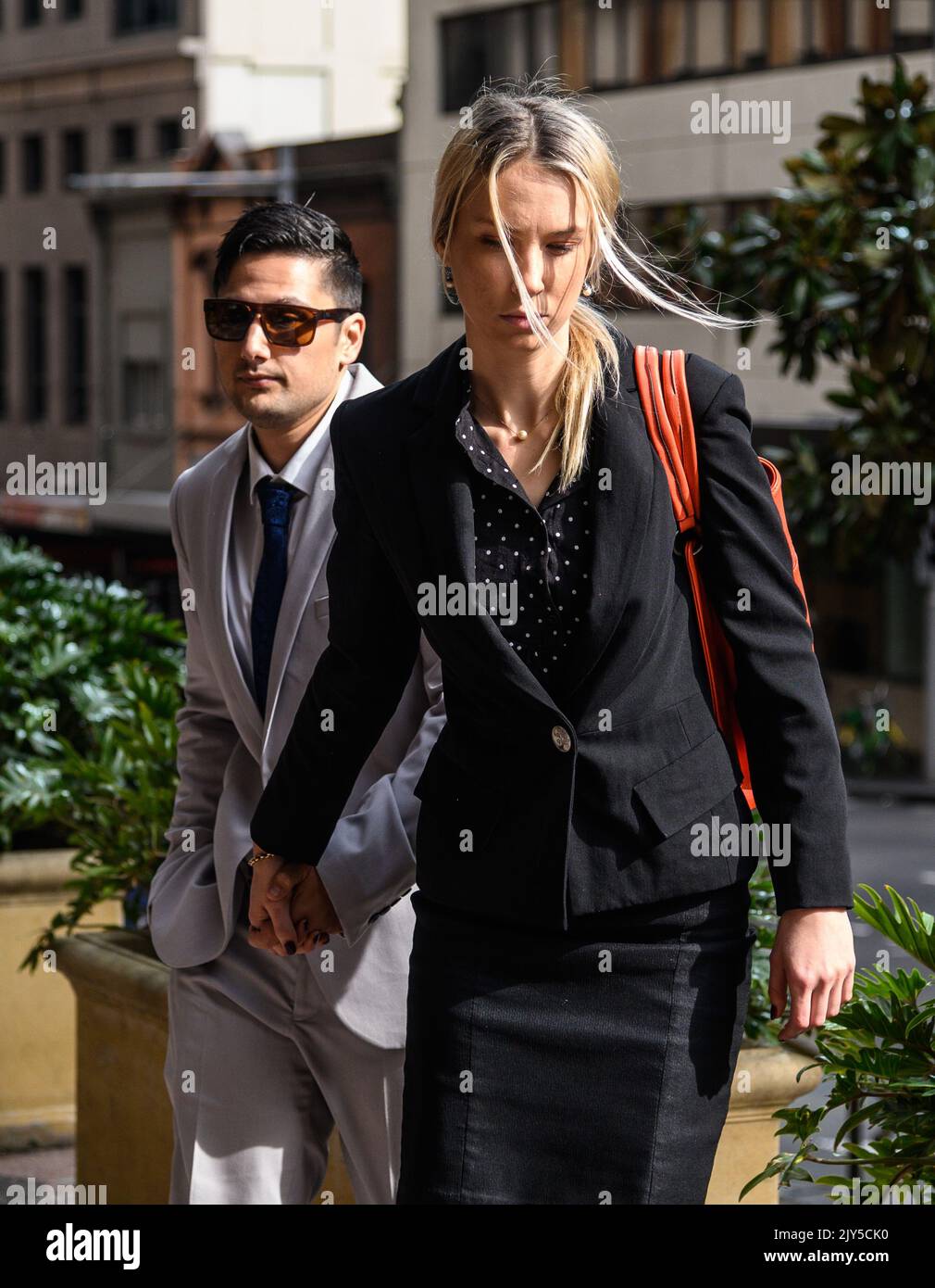 Blake Davis and Hannah Quinn arriving at the Downing Centre in Sydney, Thursday September 12 ...