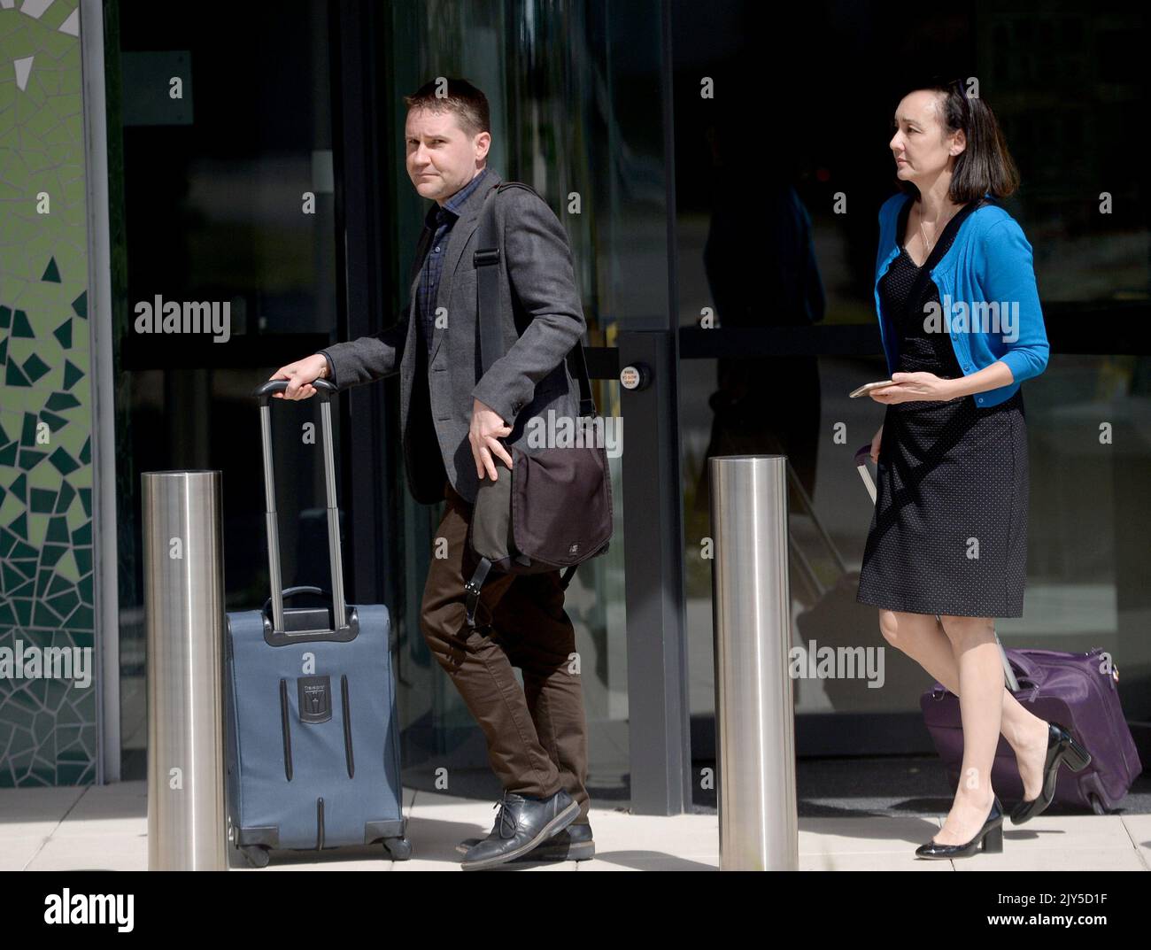 Cameron Francis (left) and Dr Nicole Lee leave the Coronial Inquest ...