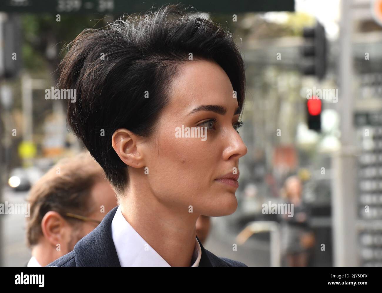 Sarah Budge arrives at the Downing Centre Court in Sydney, Friday ...