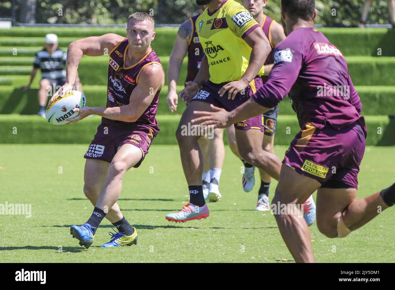 Brisbane Broncos player Jack Turpin in action during a team training ...
