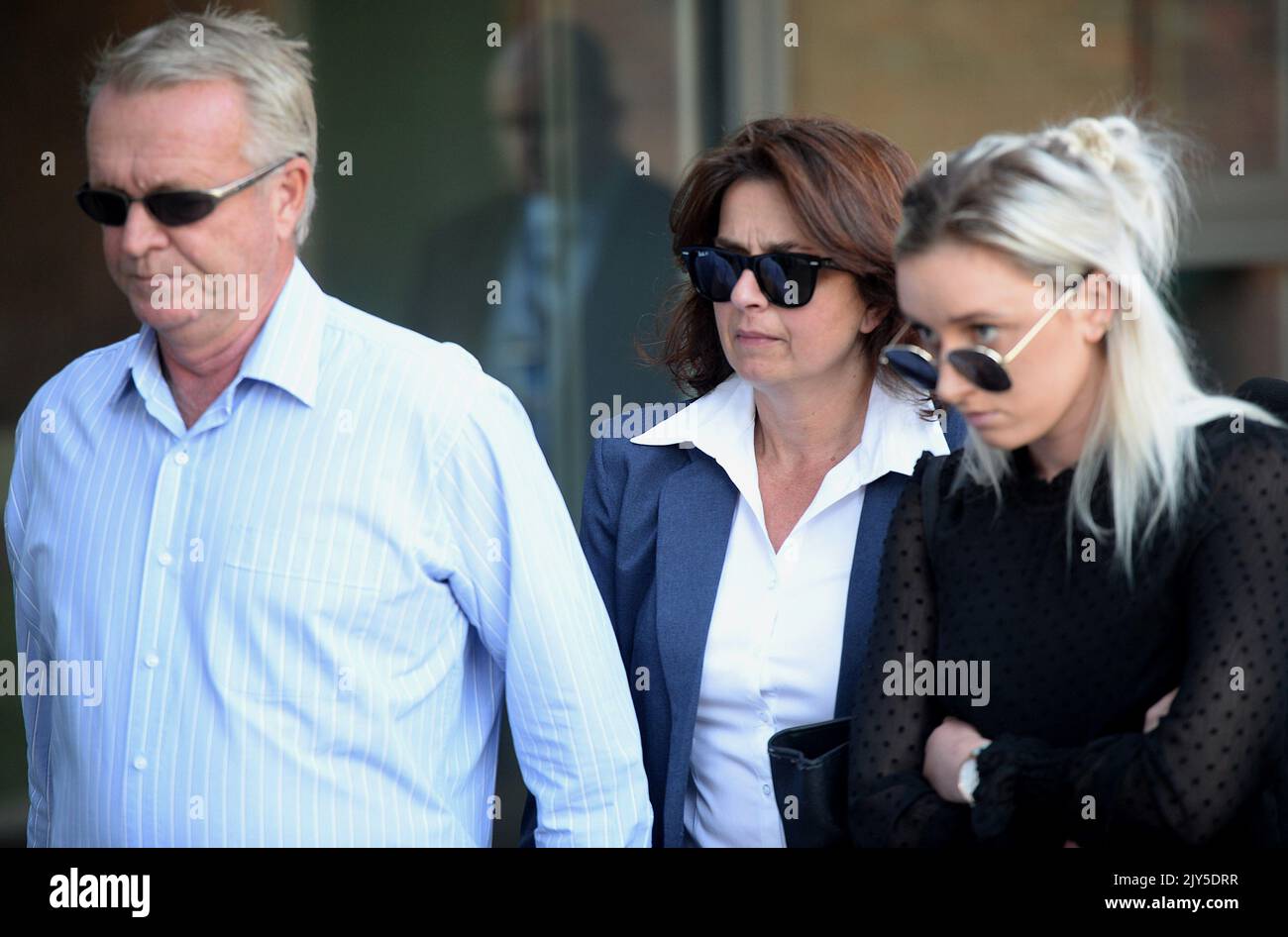 Athena Vibert (2nd L) arrives at Parramatta District Court for ...