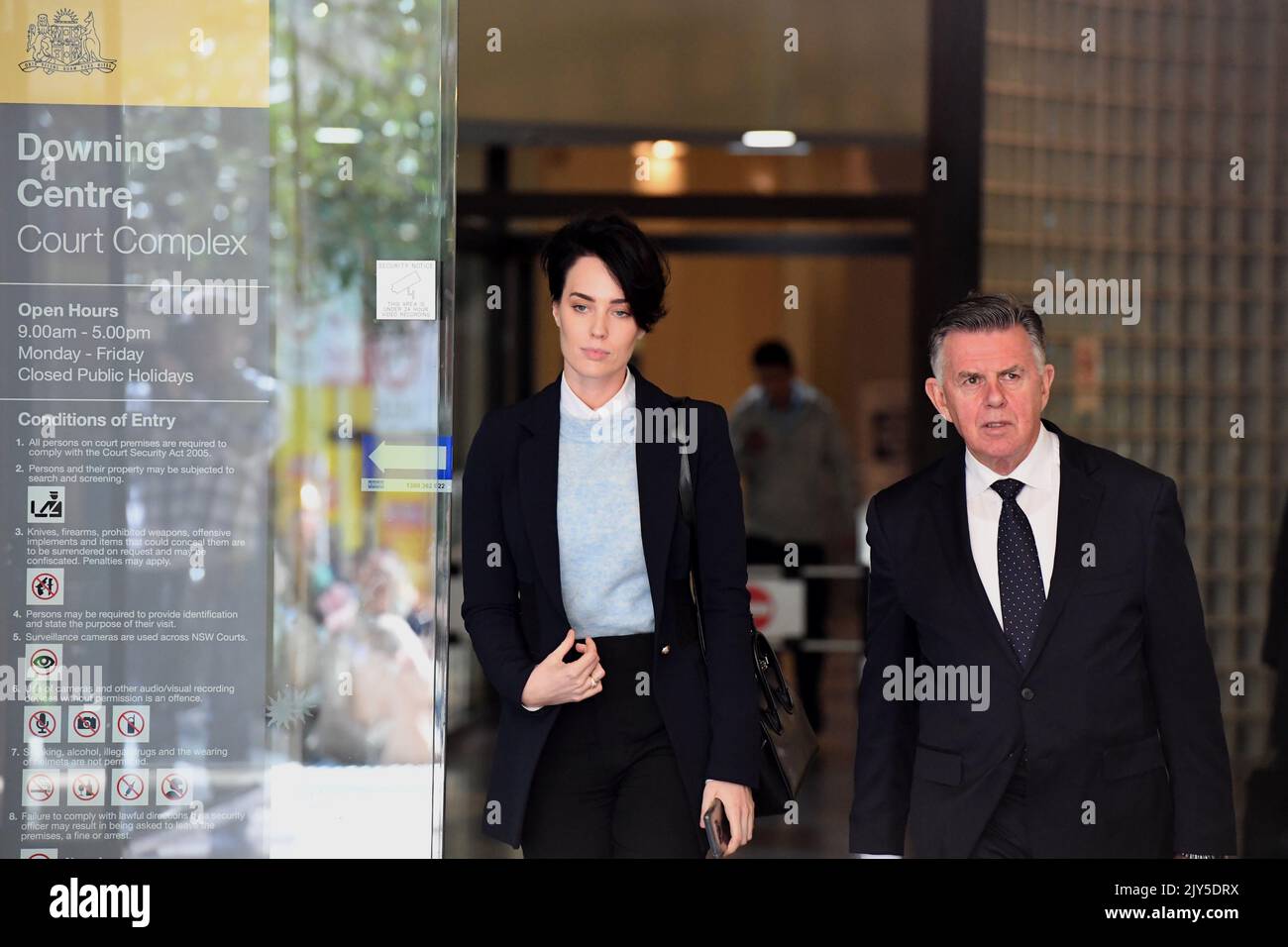 Sarah Budge leaves the Downing Centre Court in Sydney, Friday ...