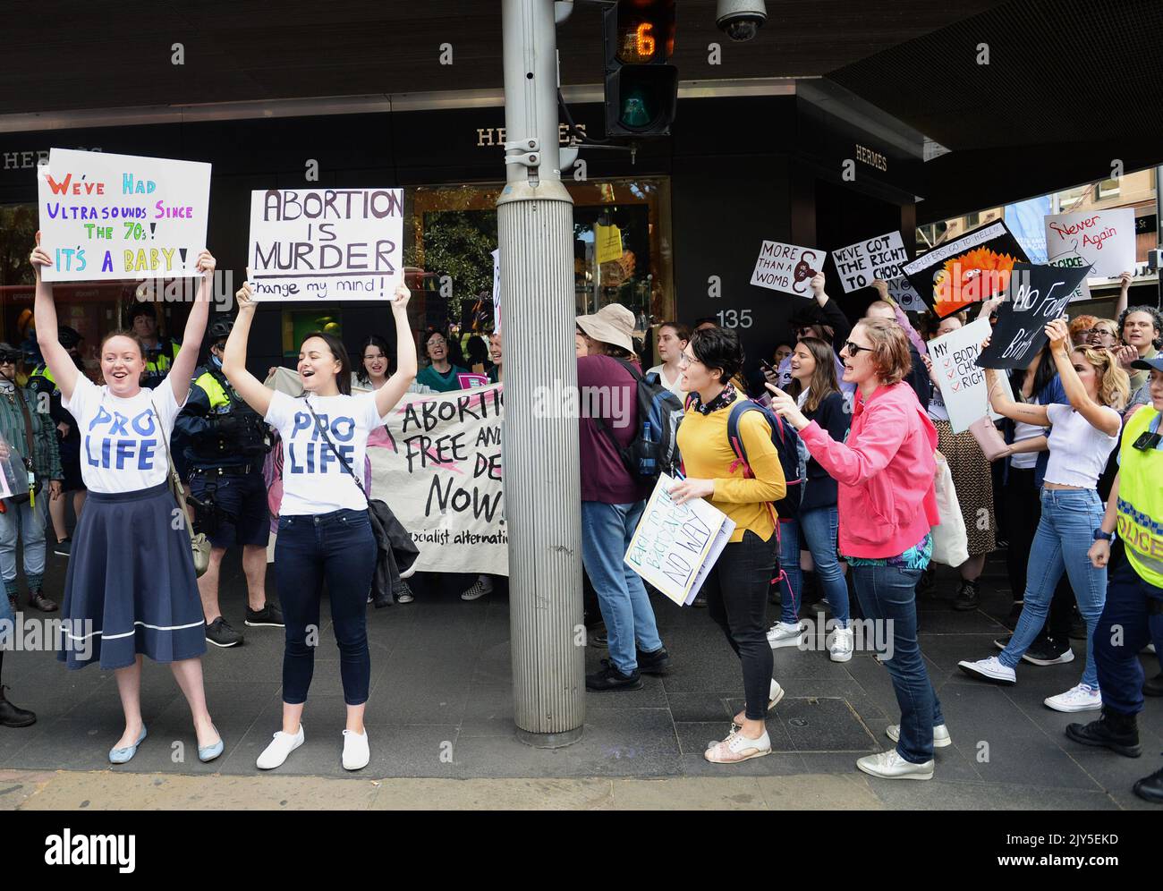 Pro Life and Pro Choice supporters clash after a Pro Choice rally in ...
