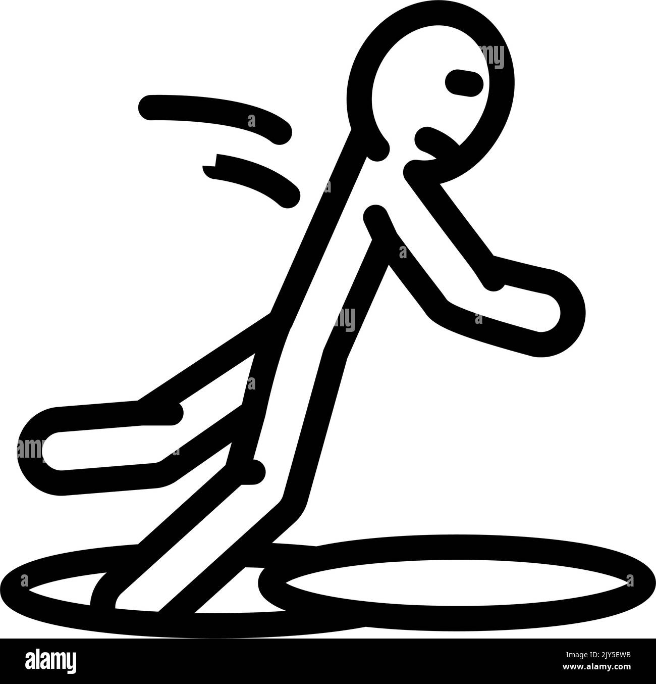 falling into sewer accident line icon vector illustration Stock Vector ...