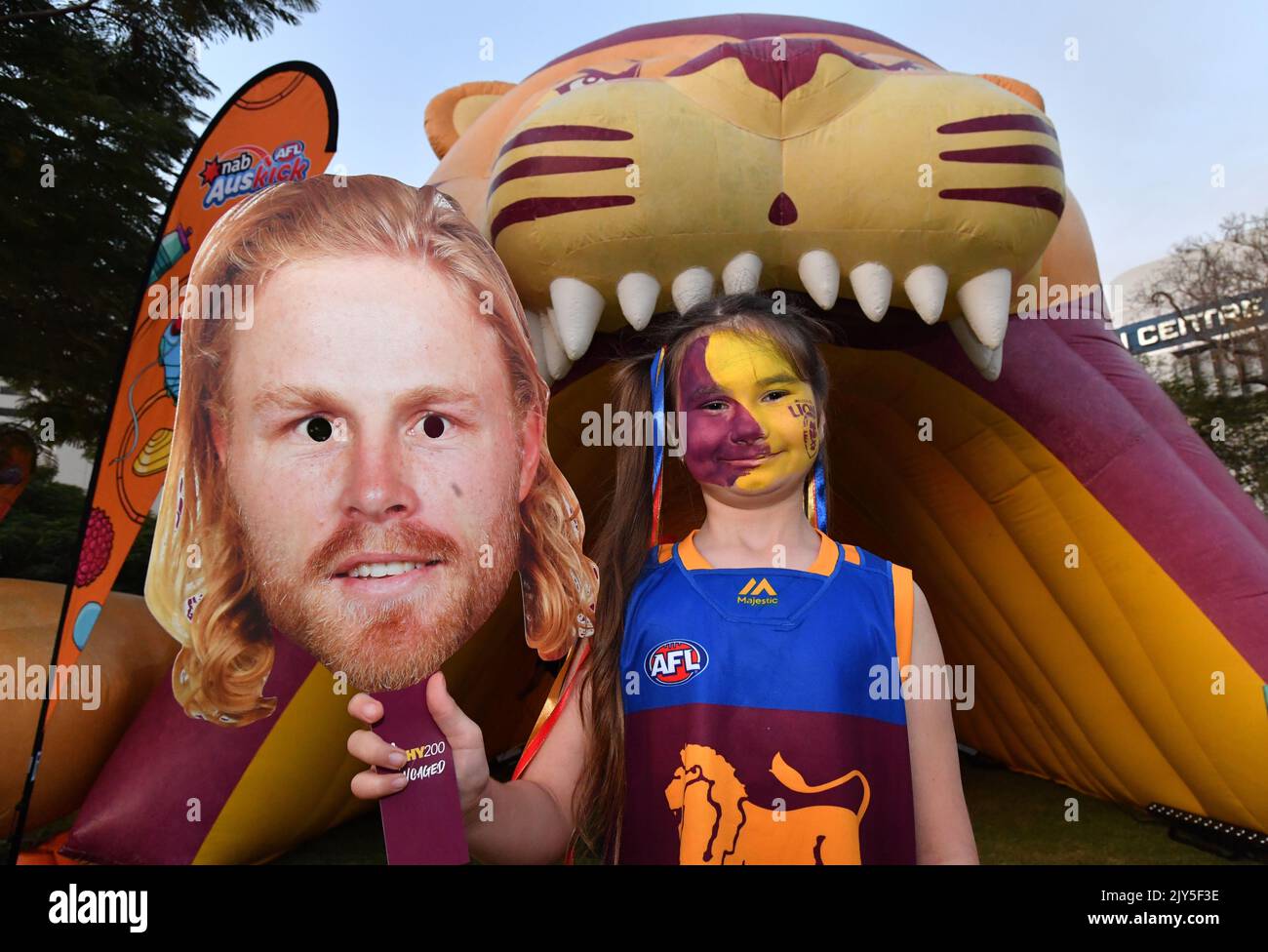Lions fans Isabella Steinert is seen before the Second Semi Final match ...