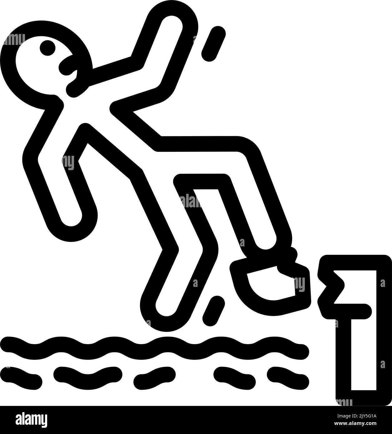 falling water man accident line icon vector illustration Stock Vector ...
