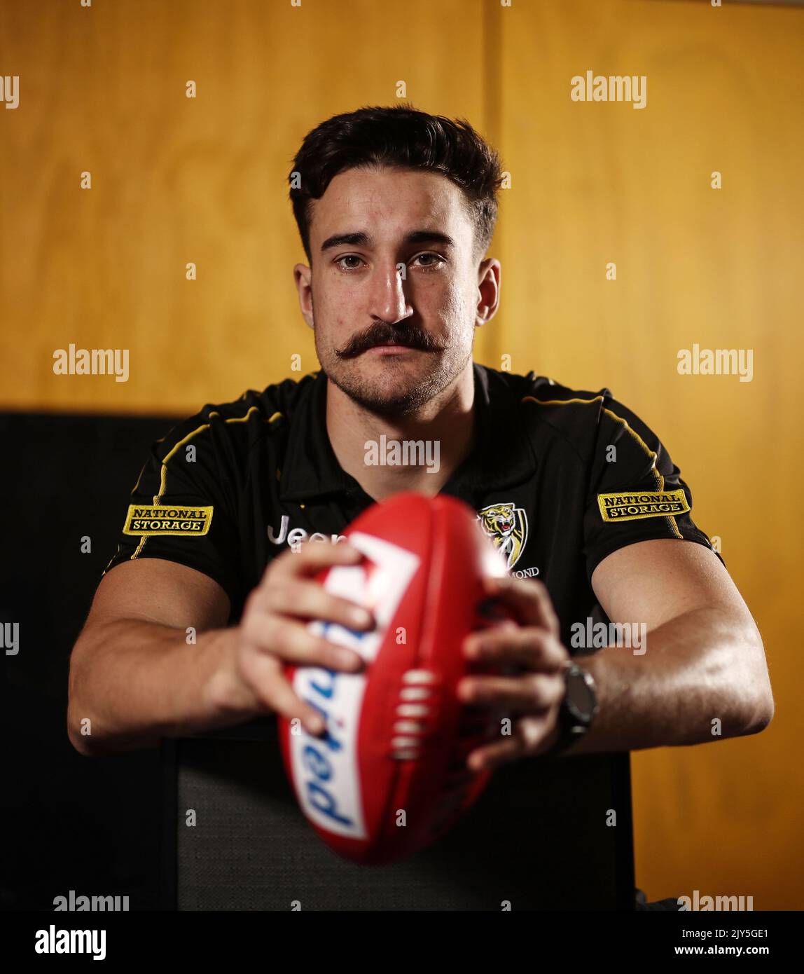 Ivan Soldo poses for a portrait during a Richmond Tigers AFL media and ...
