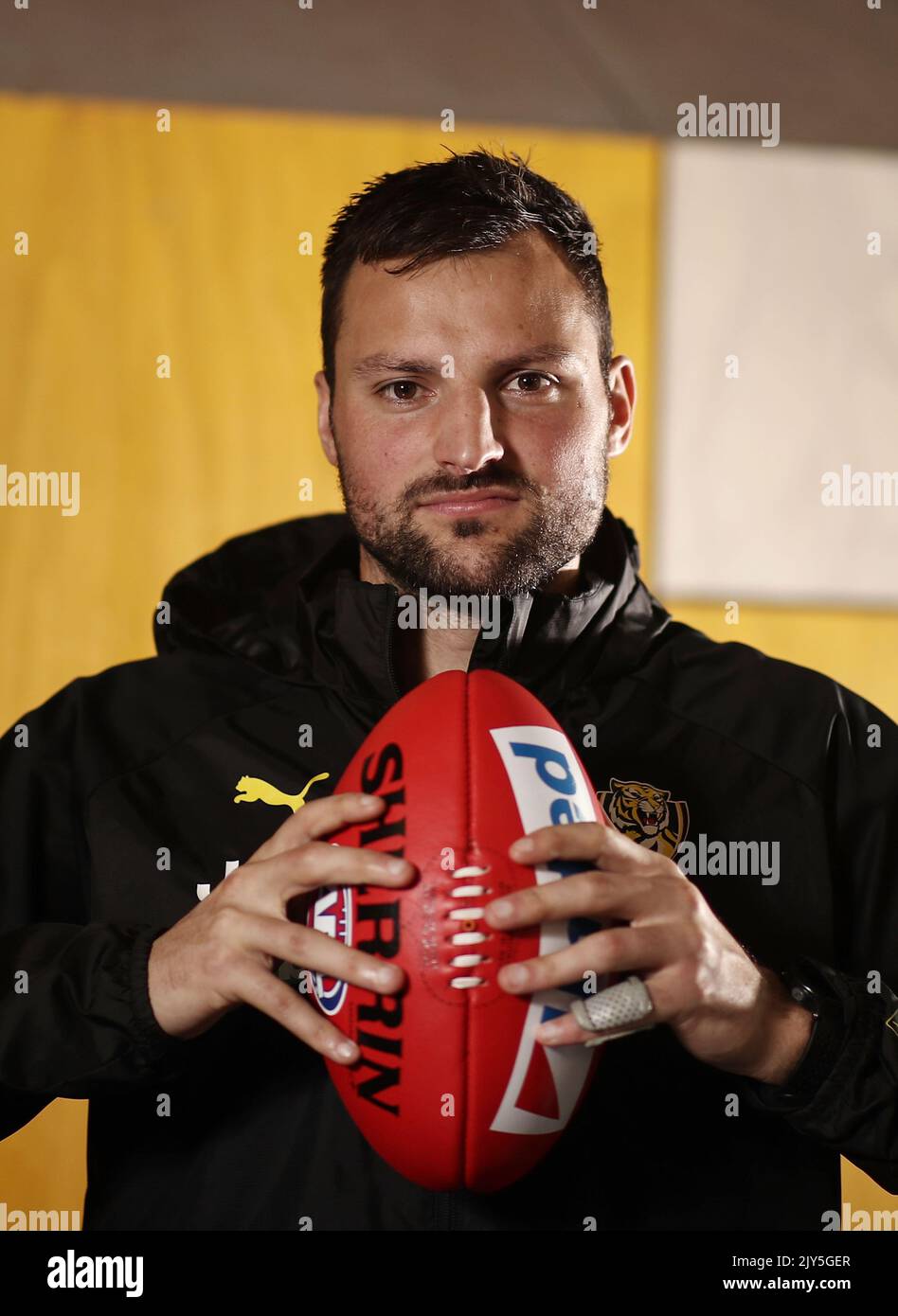 Toby Nankervis poses for a portrait during a Richmond Tigers AFL media ...