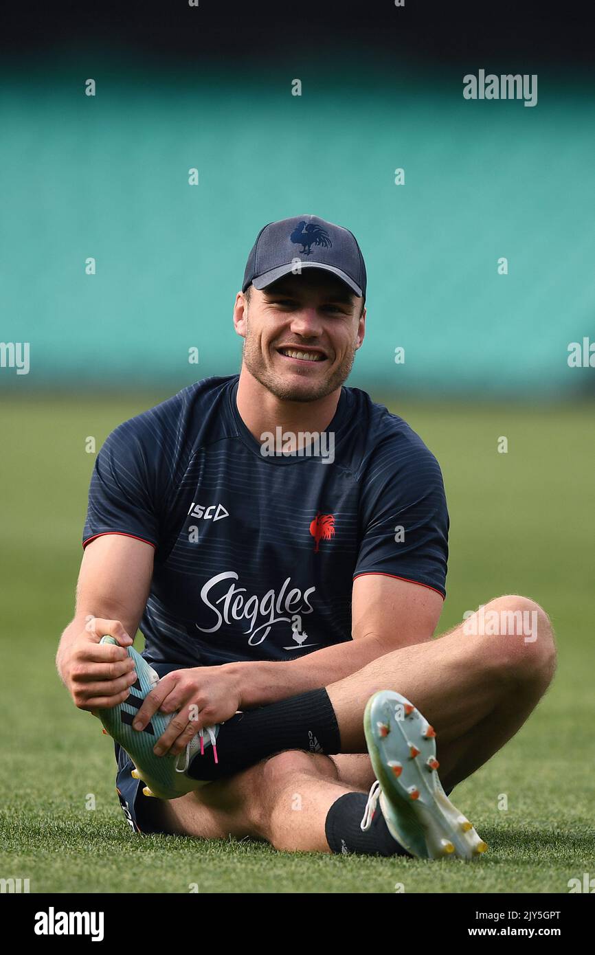 Angus Crichton of the Roosters during a training session at the SCG in ...
