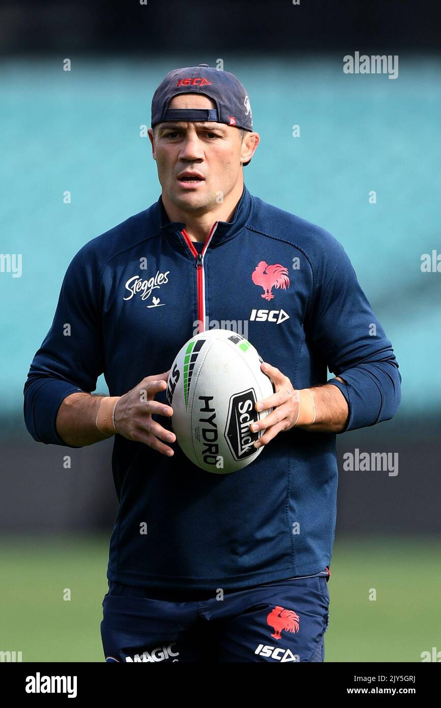 Cooper Cronk of the Roosters during a training session at the SCG in ...