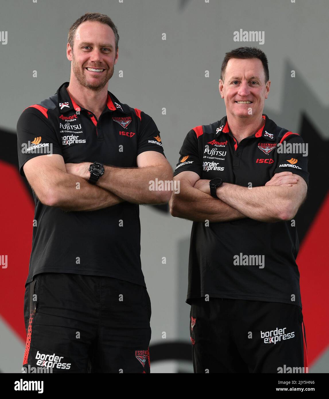 Ben Rutten (left) and John Worsfold pose for a photograph at the ...