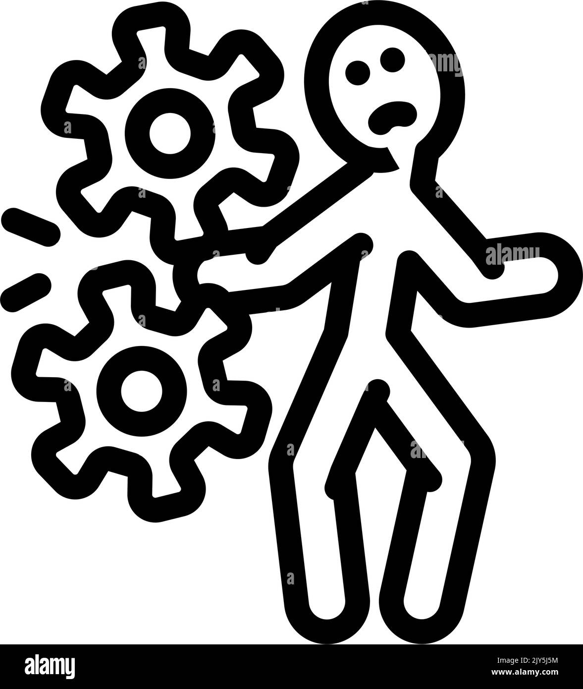 work injury accident line icon vector illustration Stock Vector Image ...