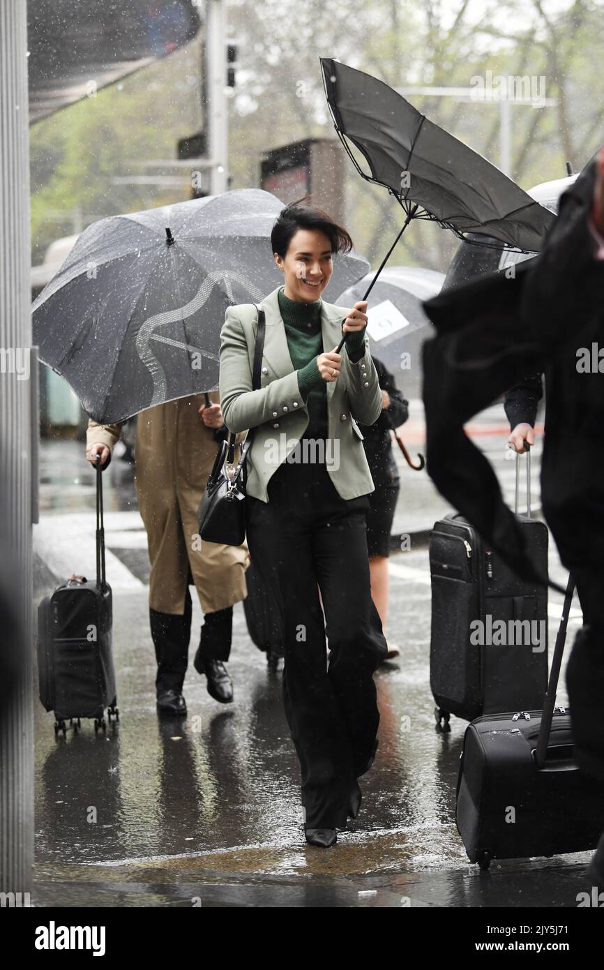 Sarah Budge arrives at the Downing Centre Local Court in Sydney ...