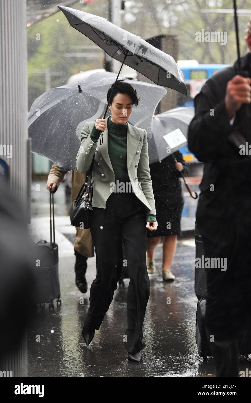 Sarah Budge arrives at the Downing Centre Local Court in Sydney ...