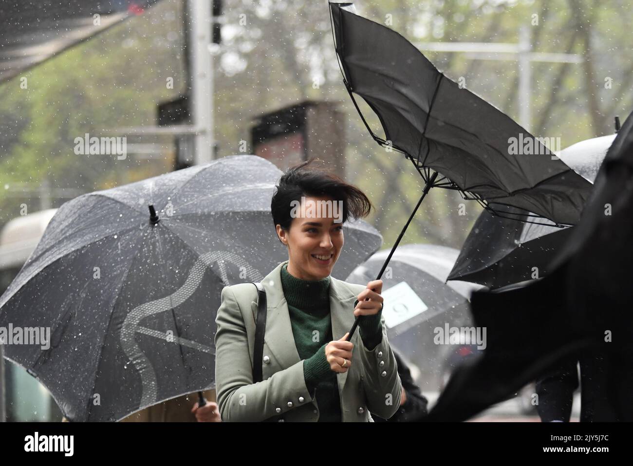 Sarah Budge arrives at the Downing Centre Local Court in Sydney ...