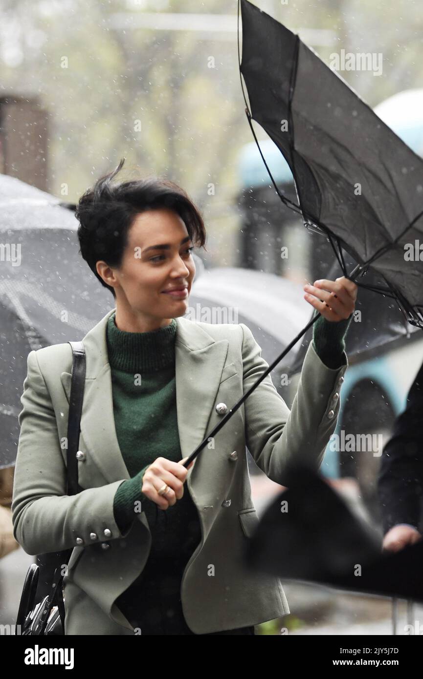 Sarah Budge arrives at the Downing Centre Local Court in Sydney ...