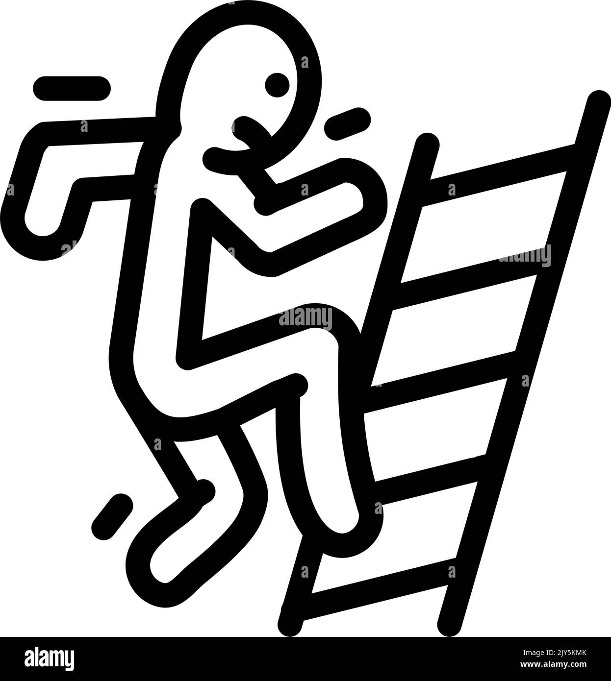 fall ladder accident line icon vector illustration Stock Vector Image ...