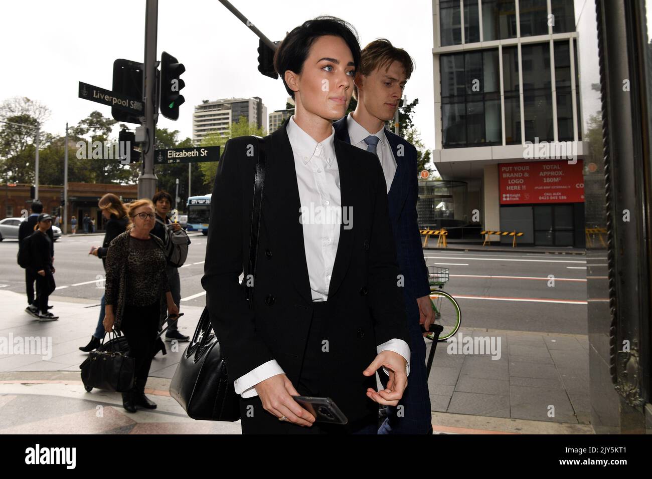 Sarah Budge arrives at the Downing Centre Local Court in Sydney, Friday ...