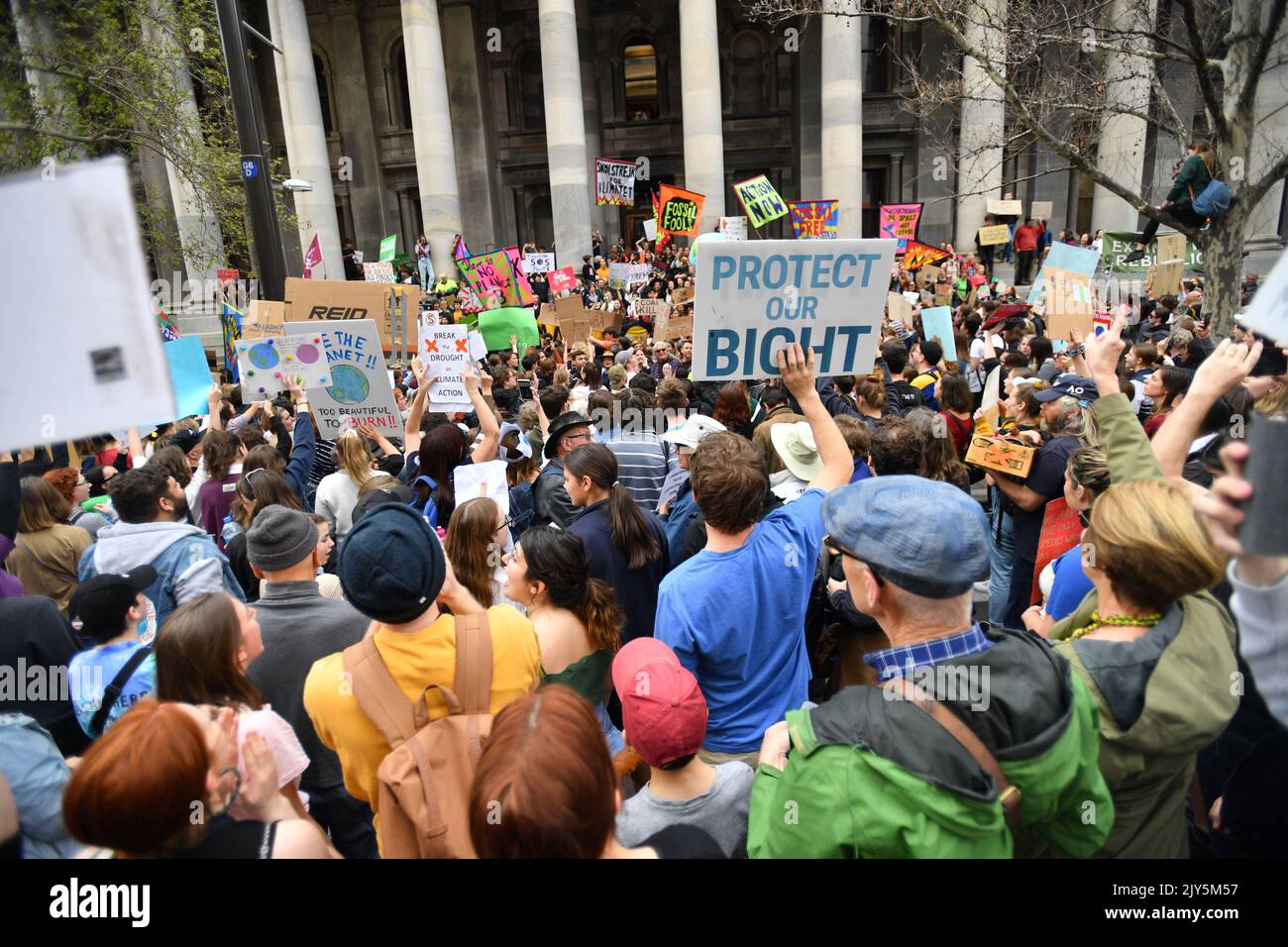 Climate change activists are seen taking part the The Global Strike 4 ...