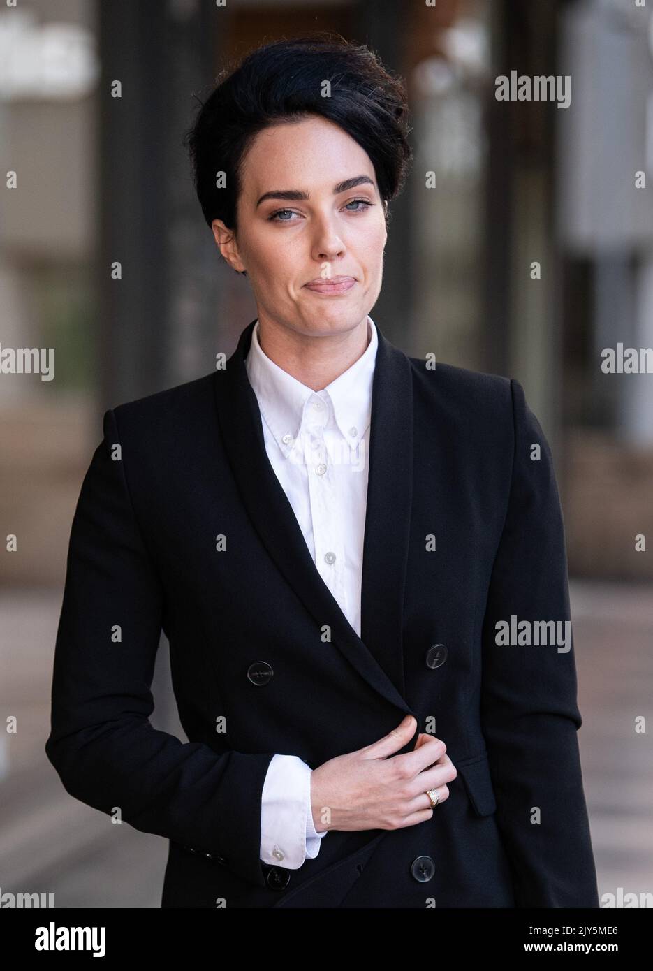 Sarah Budge leaves the Downing Centre Local Court in Sydney, Friday ...
