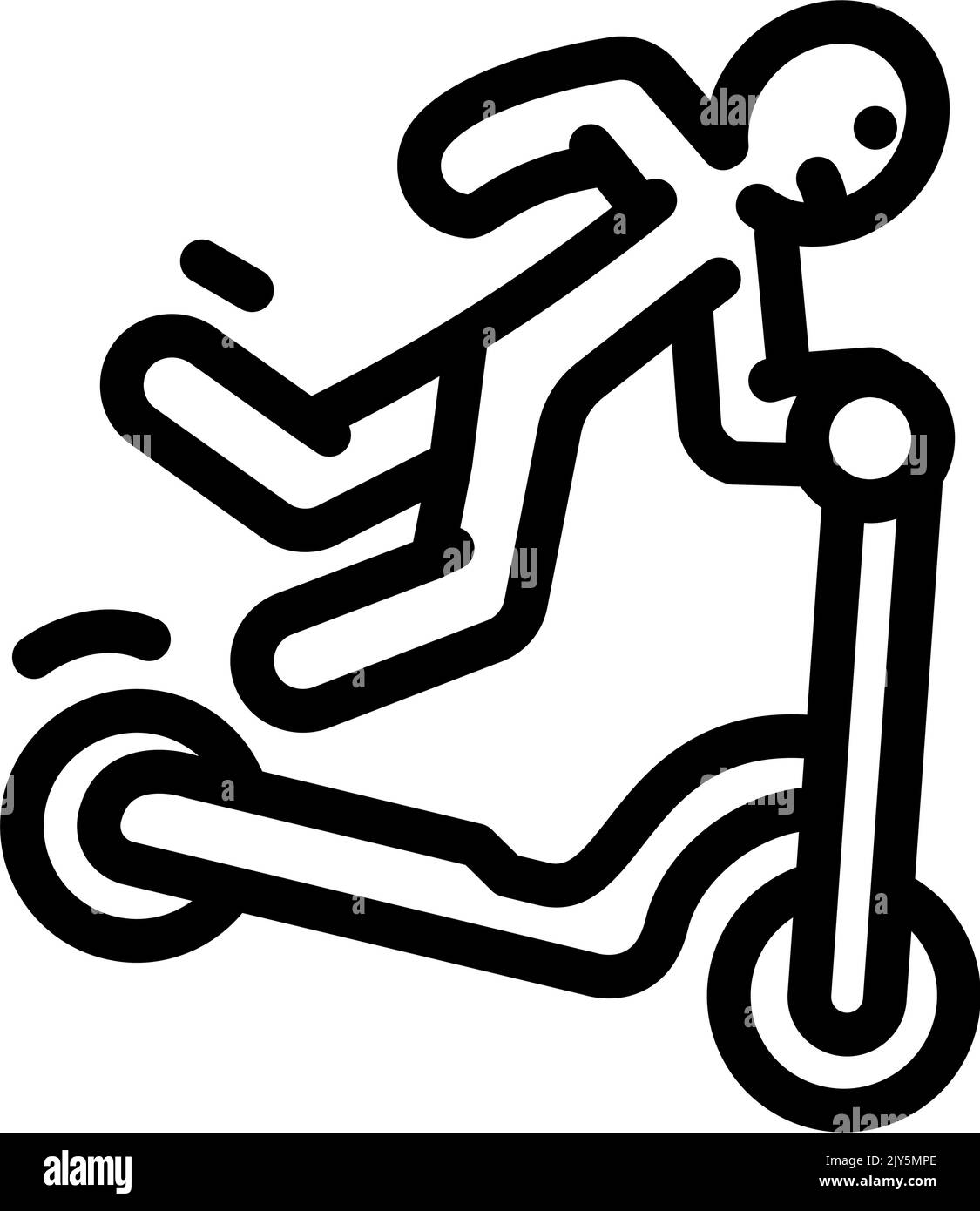 fall scooter accident line icon vector illustration Stock Vector Image ...