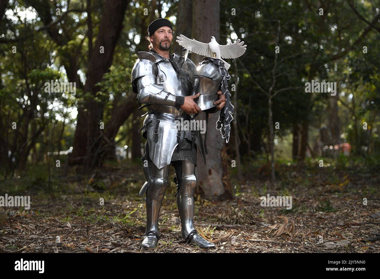 Jouster Cliff Marisma poses for a photograph during the St Ives ...