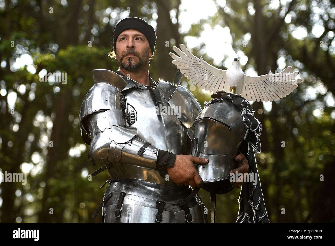 Jouster Cliff Marisma poses for a photograph during the St Ives ...