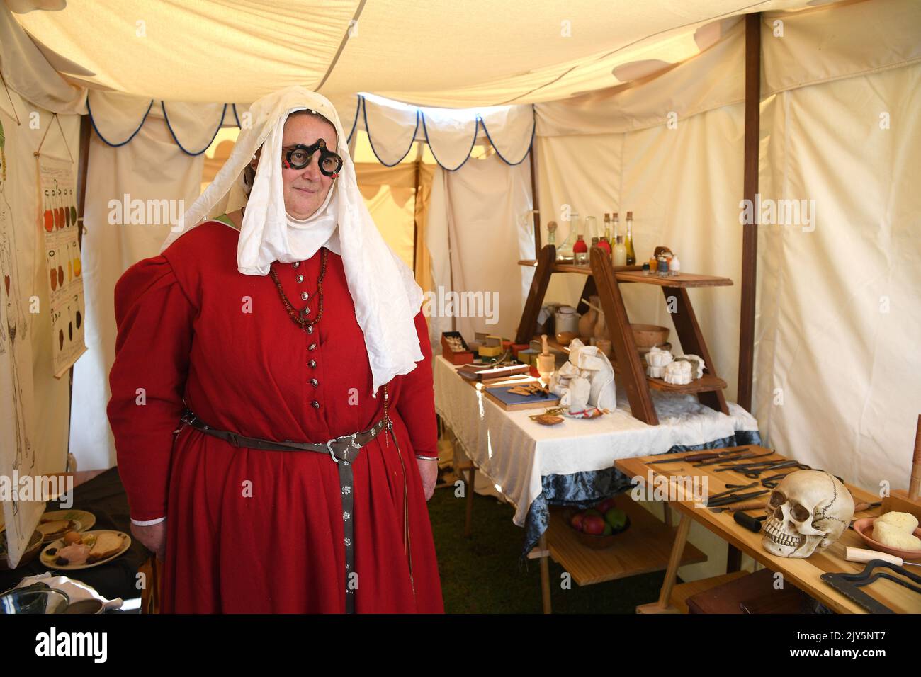 Michelle Barraclough poses for a photograph in a 14th century medic ...
