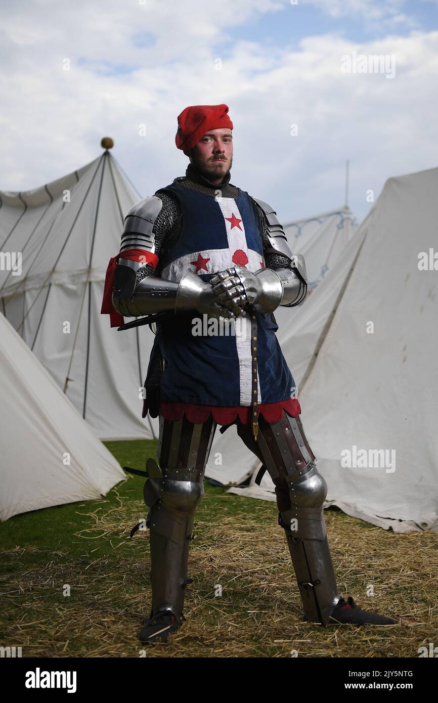 Anthony Wright poses for a photograph during the St Ives Medieval Faire ...