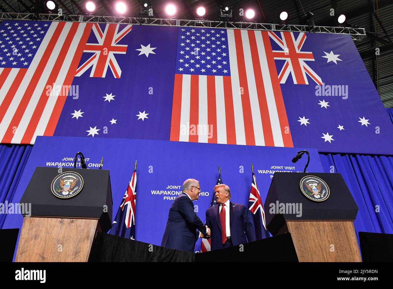 US President Donald Trump and Australia's Prime Minister Scott Morrison ...