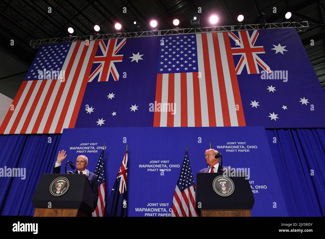 US President Donald Trump and Australia's Prime Minister Scott Morrison ...