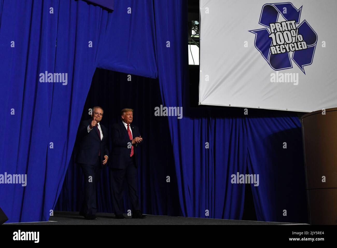 US President Donald Trump and Australia's Prime Minister Scott Morrison ...