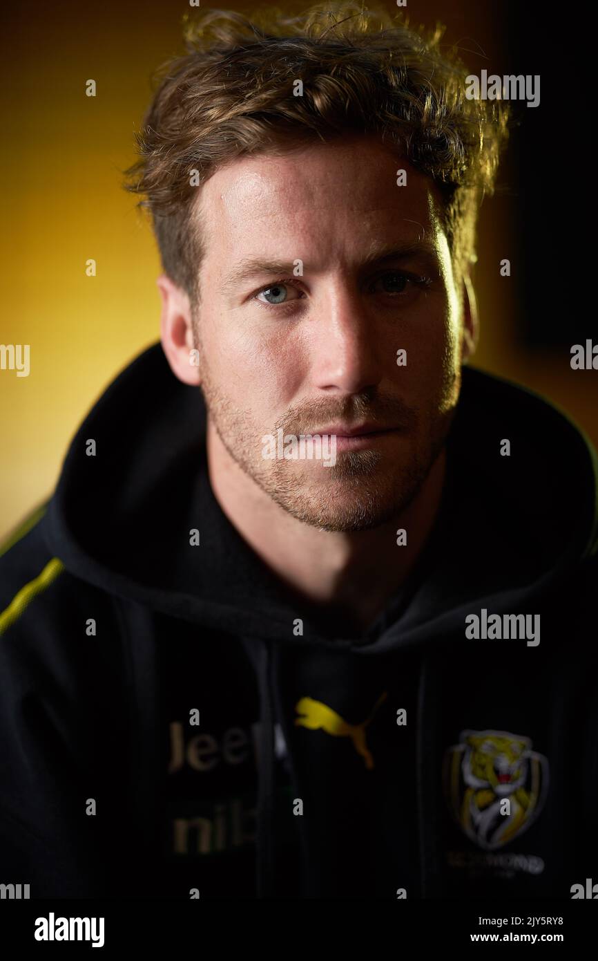 Richmond Tiger player Kane Lambert poses for a portrait at Punt Road ...