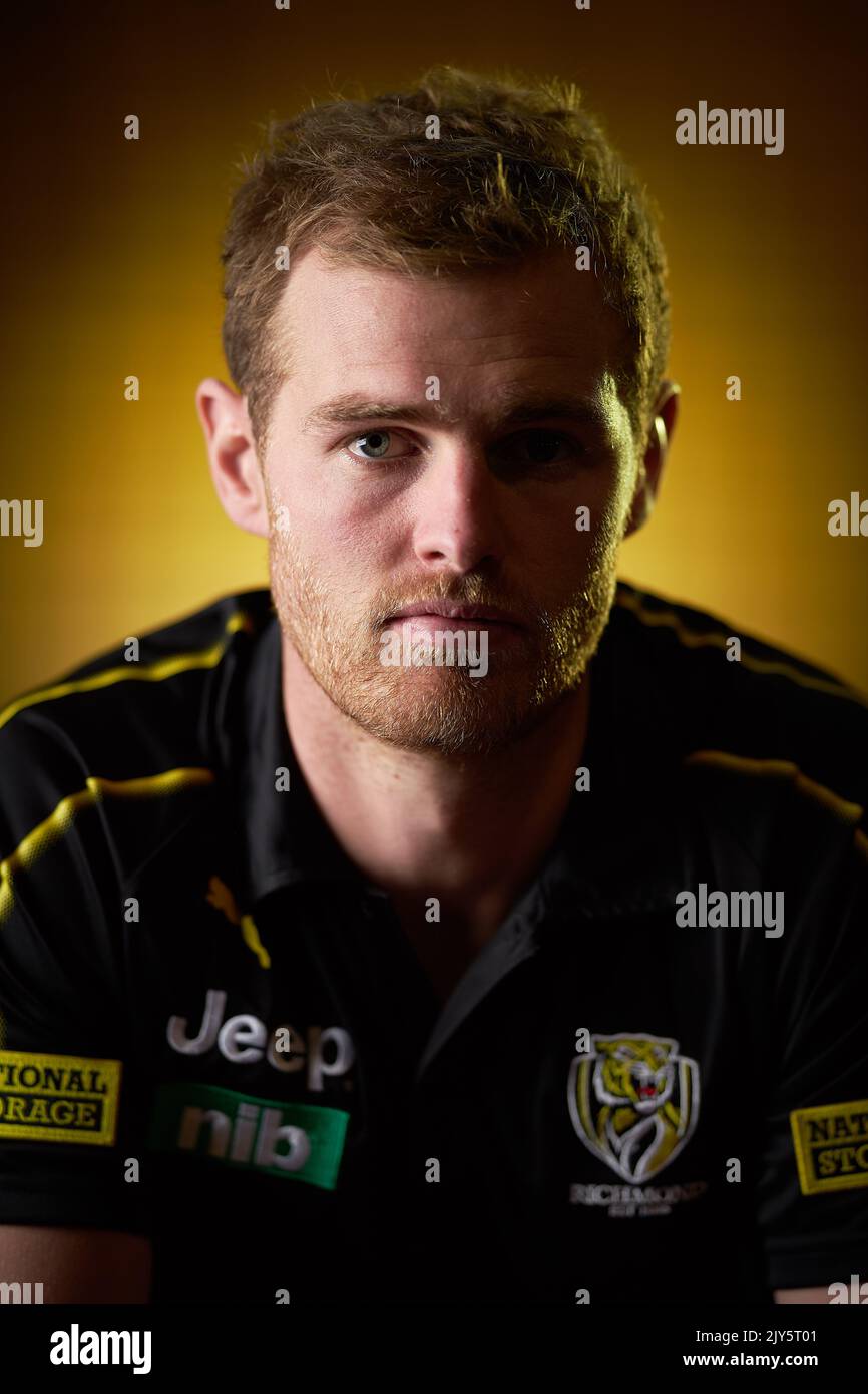Richmond Tiger player David Astbury poses for a portrait at Punt Road ...