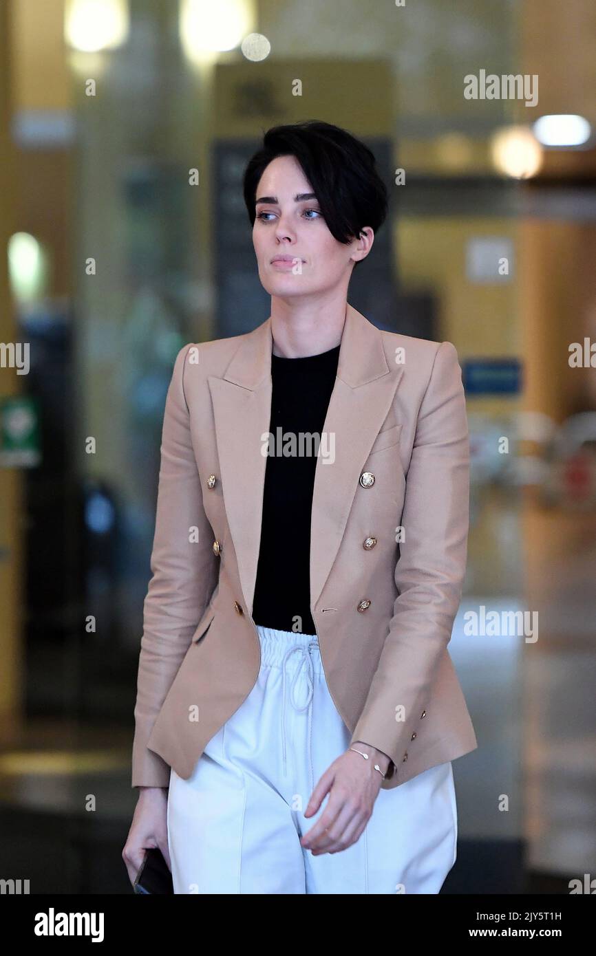 Sarah Budge leaves the Downing Centre Court is Sydney, Monday ...