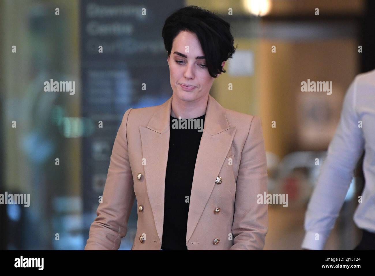Sarah Budge leaves the Downing Centre Court is Sydney, Monday ...
