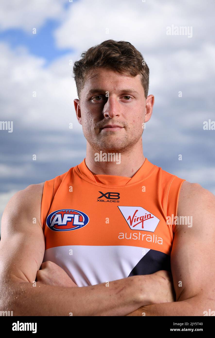 Jacob Hopper of the GWS Giants poses for a photo during media session ...