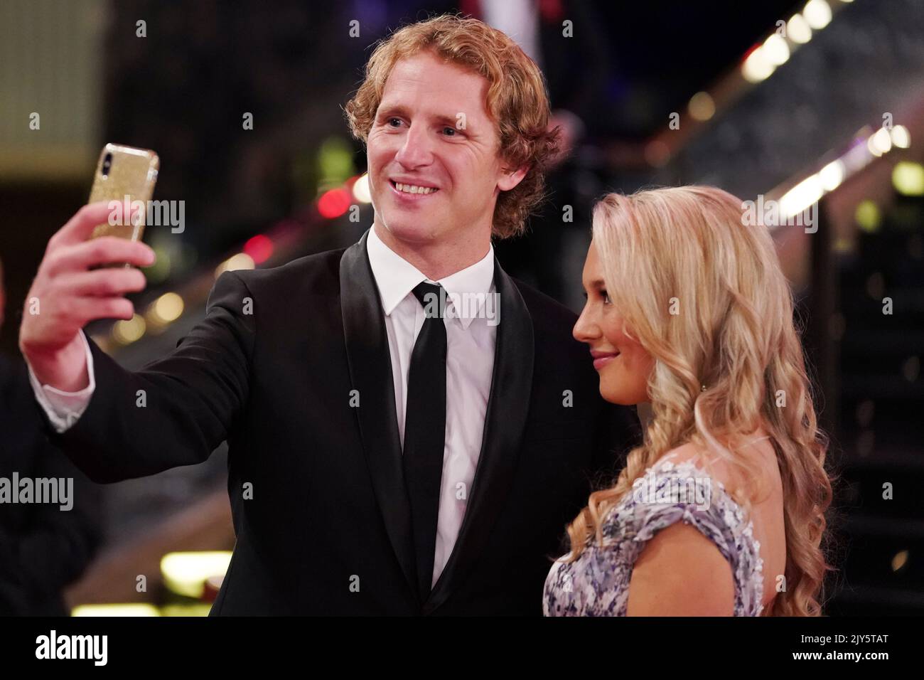 David Mundy of the Dockers poses on the red carpet at the 2019 Brownlow ...