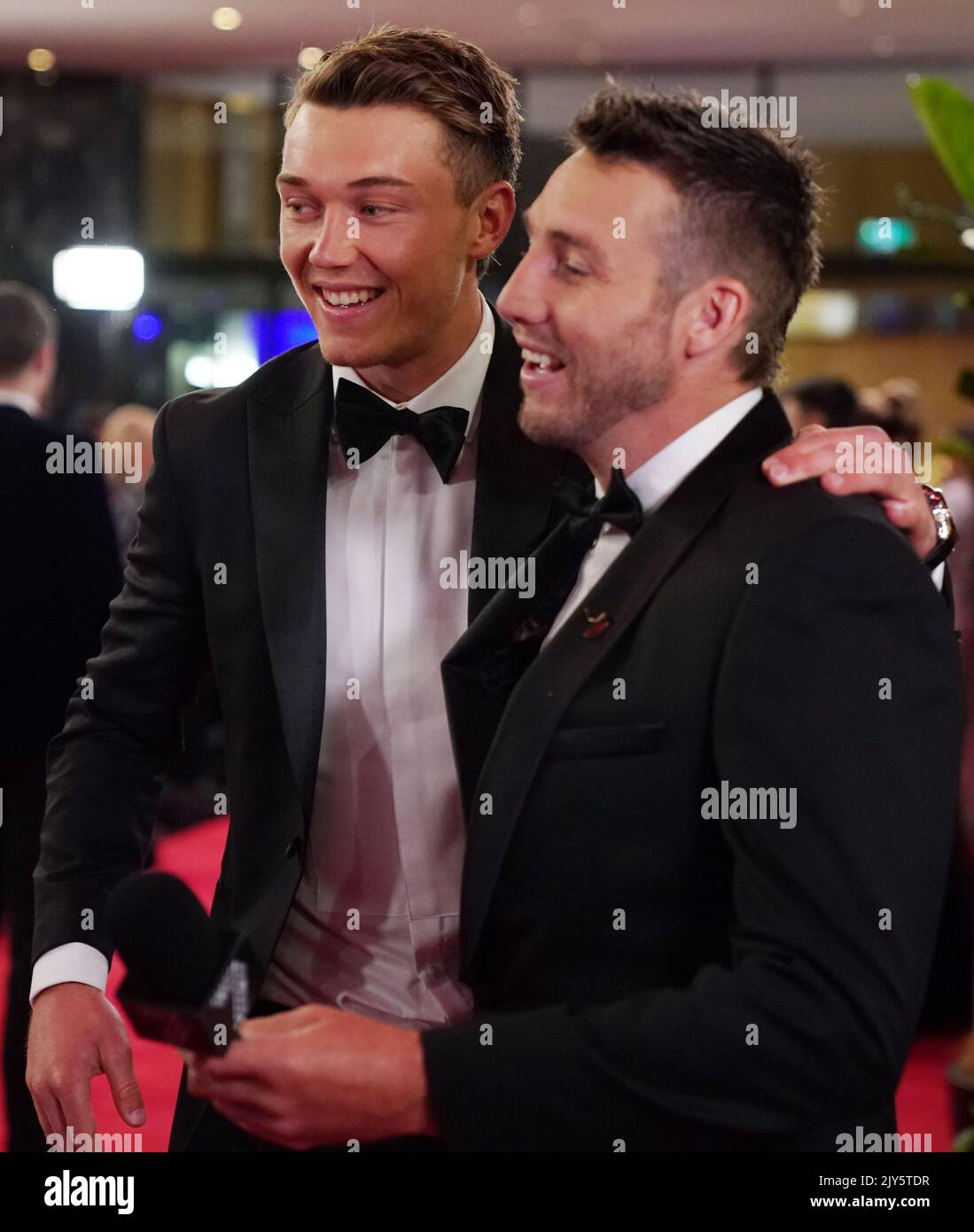 Patrick Cripps of the Blues is interviewed by former teammate Dale ...