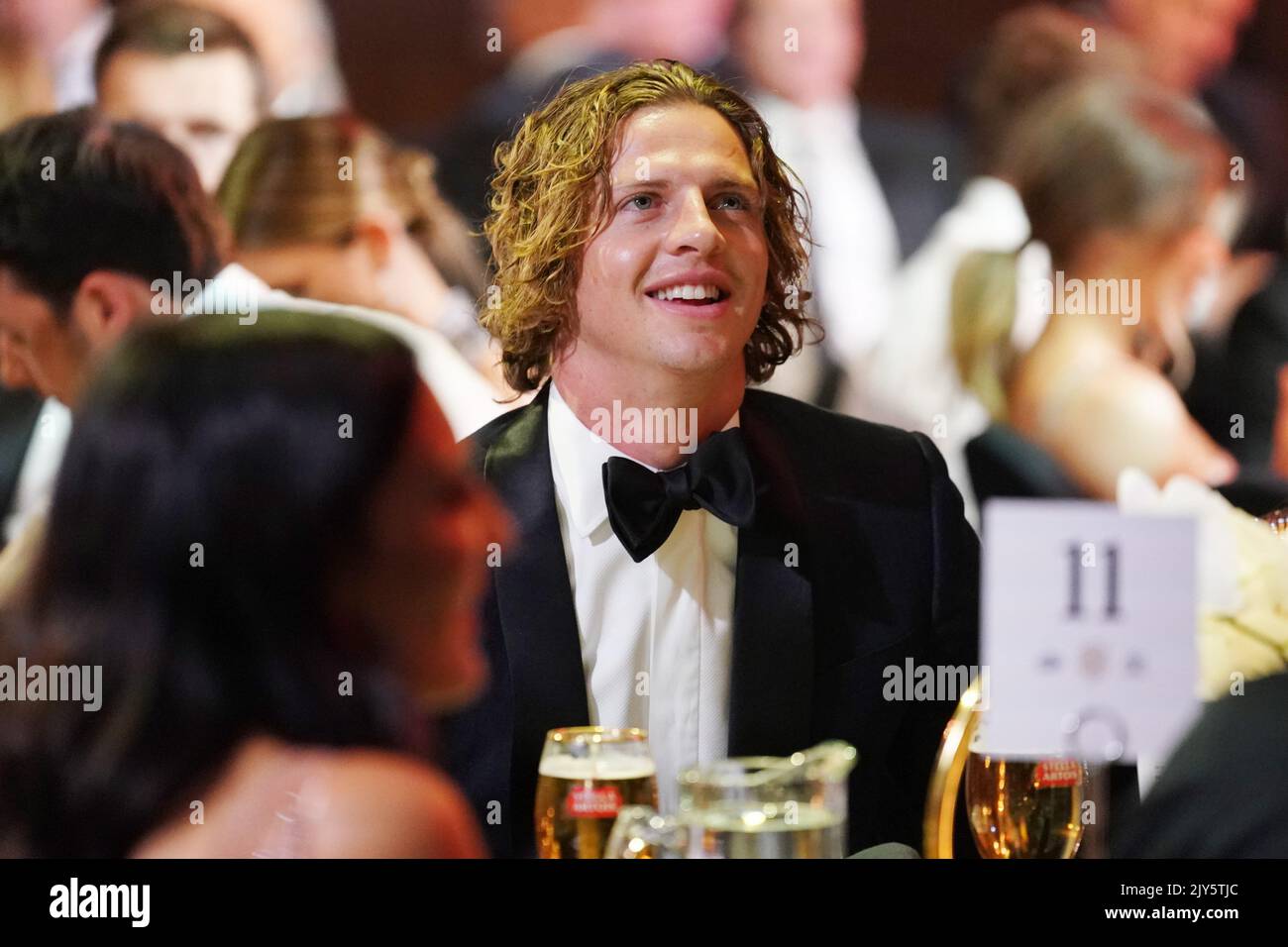 Nat Fyfe of the Dockers is seen at the 2019 Brownlow Medal ceremony at ...