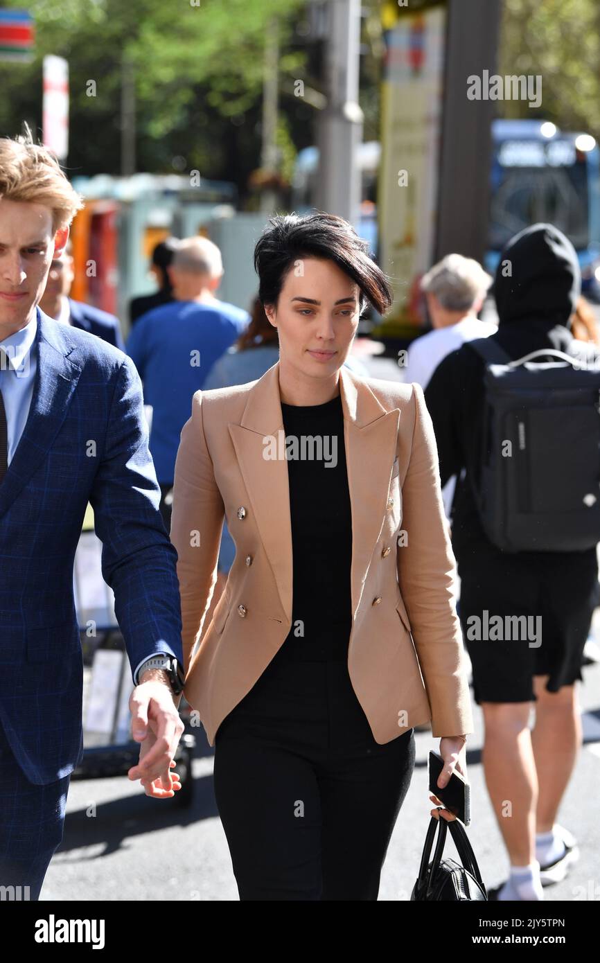 Sarah Budge arrives at the Downing Centre Local Court in Sydney ...
