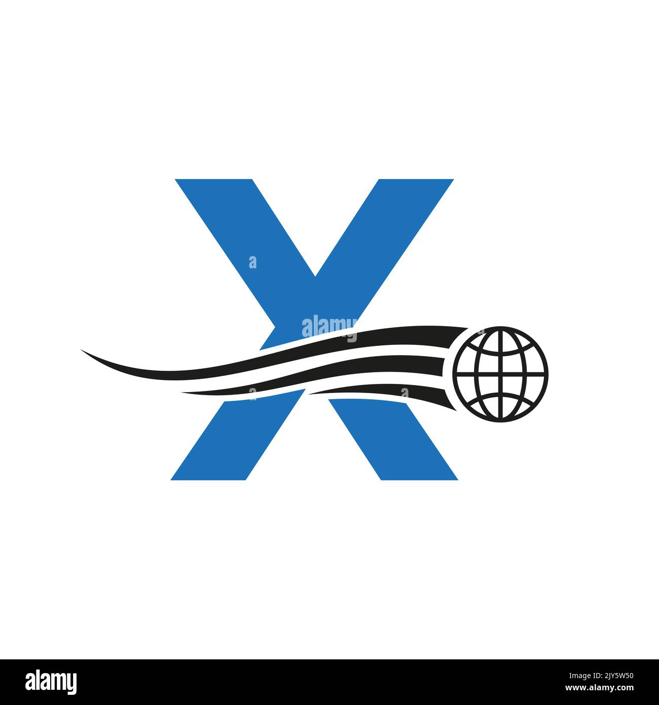 Letter X Global Logo Combined With Global Icon, Earth Sign For Business ...