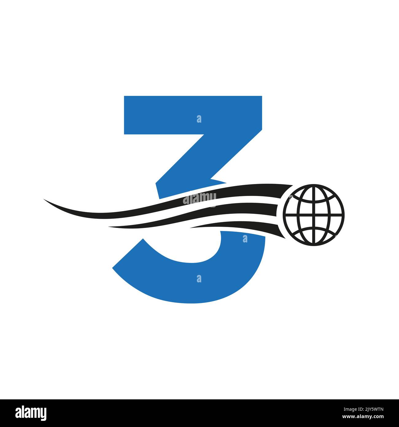 Letter 3 Global Logo Combined With Global Icon, Earth Sign For Business ...