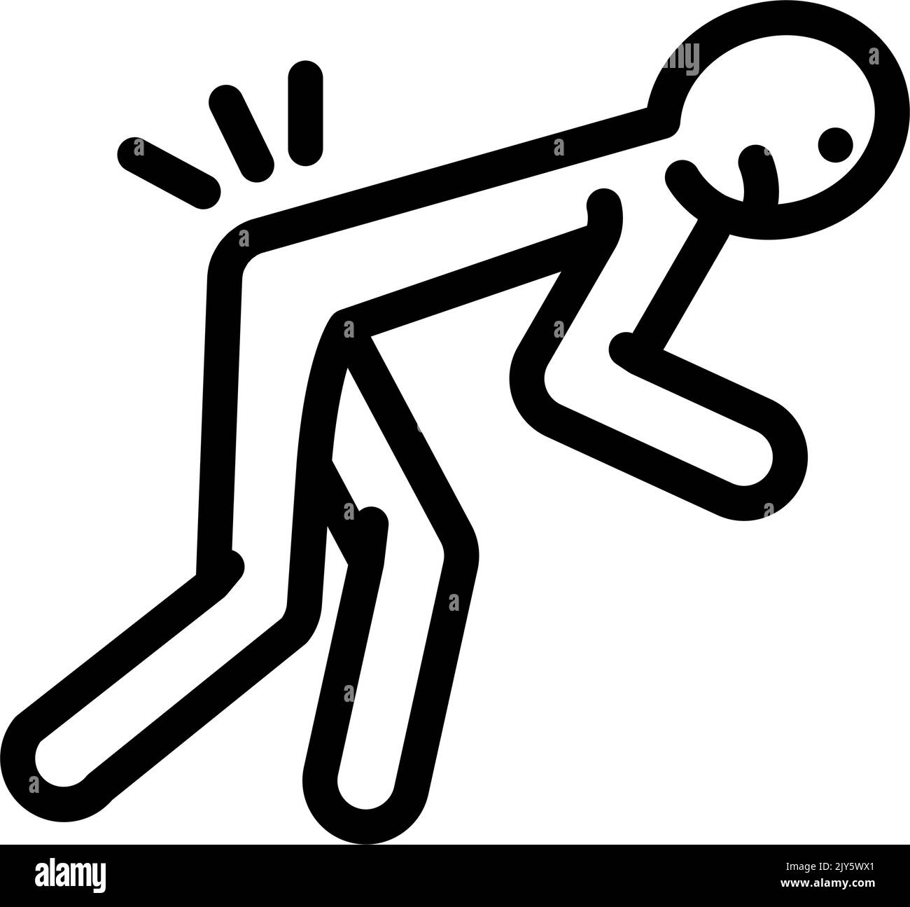 back pain man accident line icon vector illustration Stock Vector Image ...