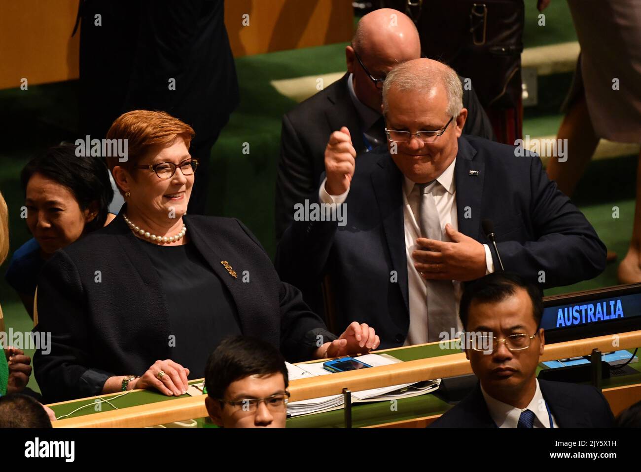 Australia's Minister for Foreign Affairs Marise Payne and Prime ...