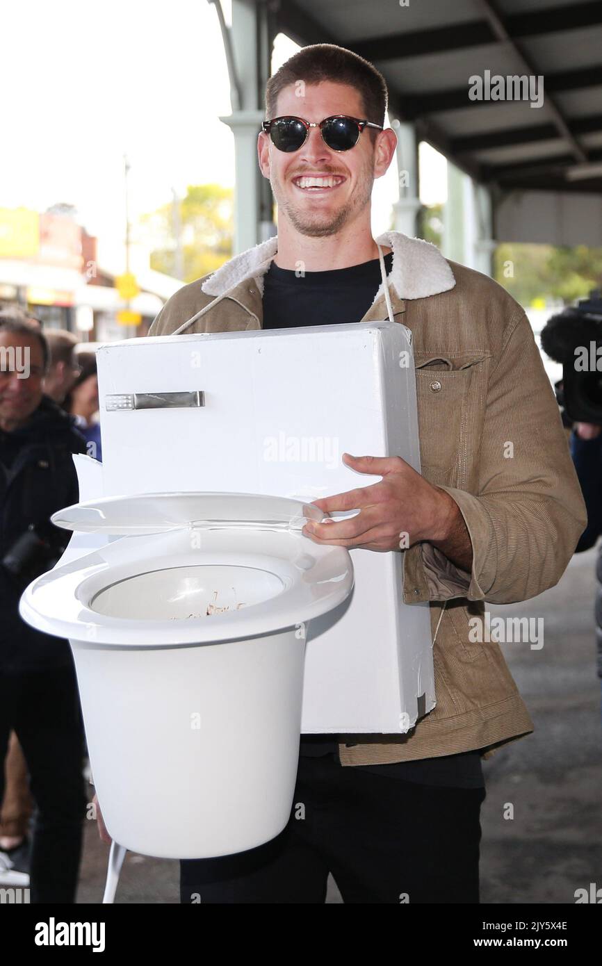 Zac Smith of the Cats arrives during their post-season celebrations at ...