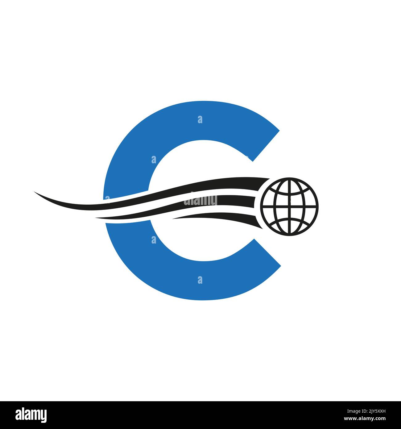 Letter C Global Logo Combined With Global Icon, Earth Sign For Business ...