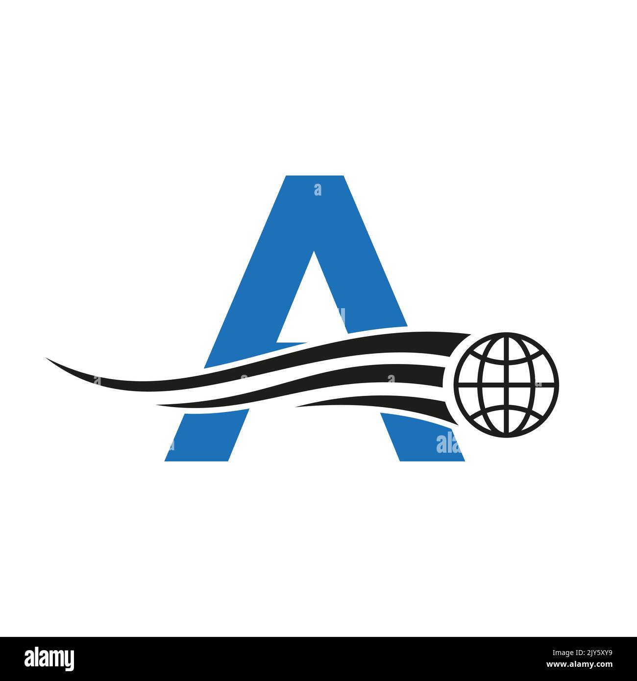 Letter A Global Logo Combined With Global Icon, Earth Sign For Business ...