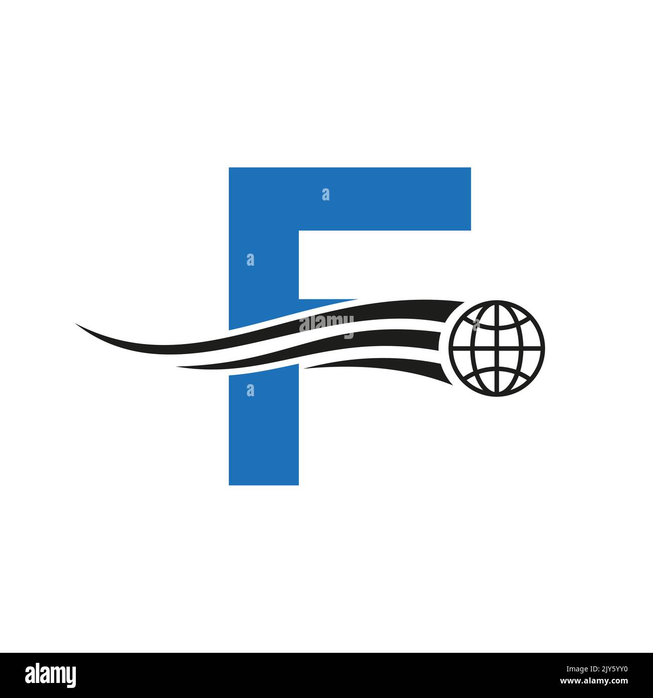Letter F Global Logo Combined With Global Icon, Earth Sign For Business ...